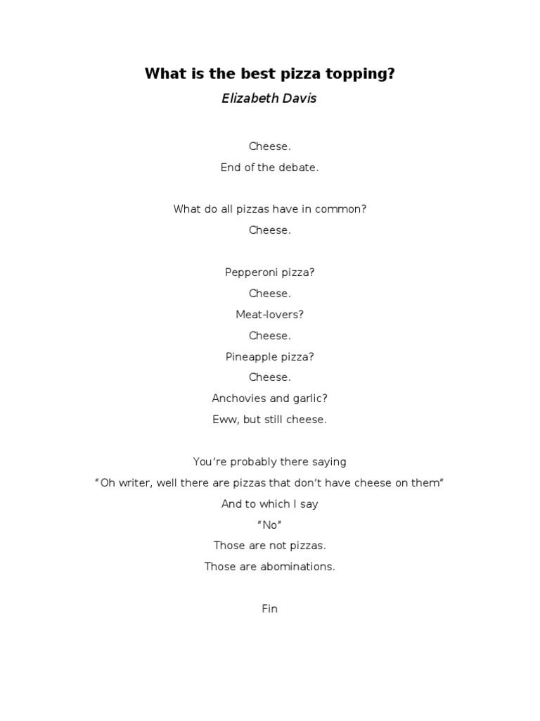 Best Pizza Topping | PDF