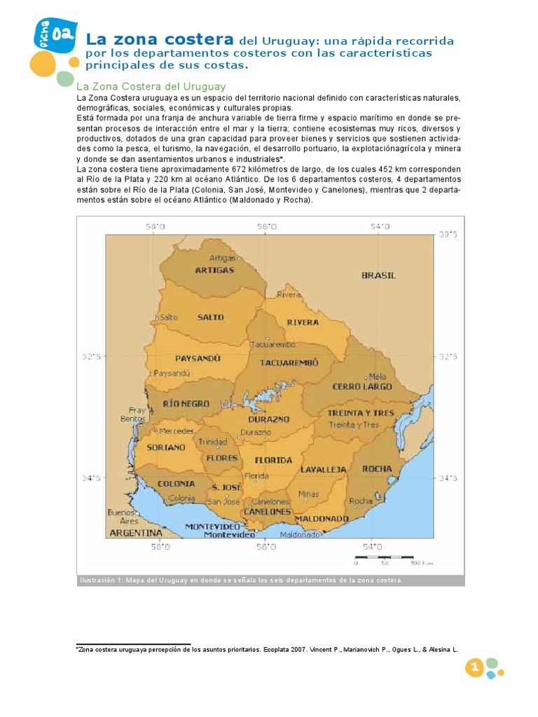 Mapa de la Zona Costera de Uruguay | PDF | Río | Uruguay
