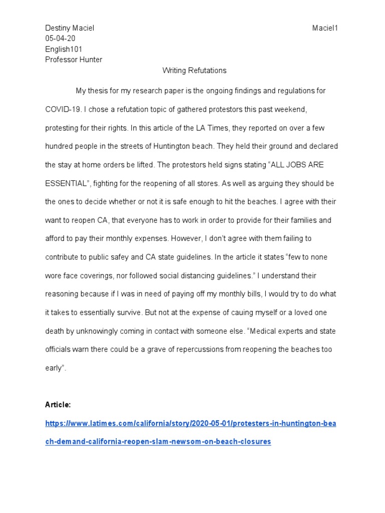 Refuting COVID-19 Reopening Protests | PDF | Law