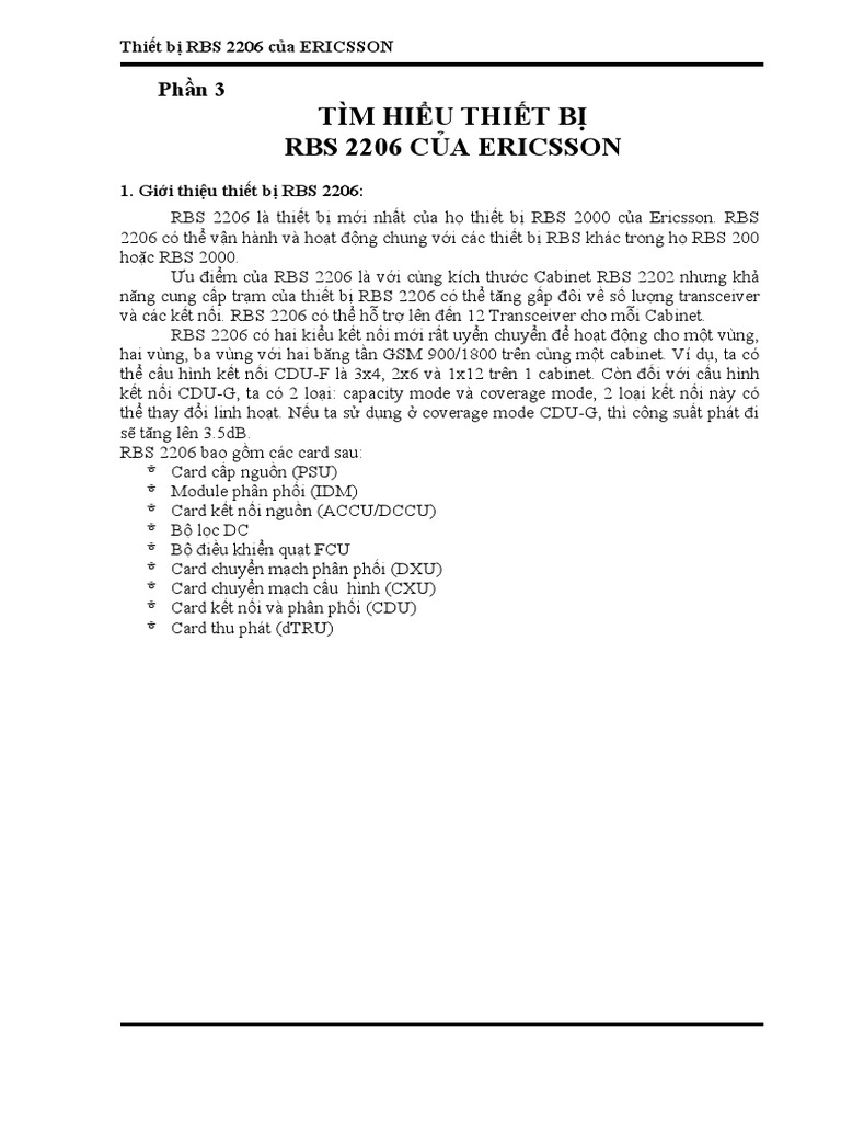 Tim Hieu Thiet Bi RBS 2206 | PDF