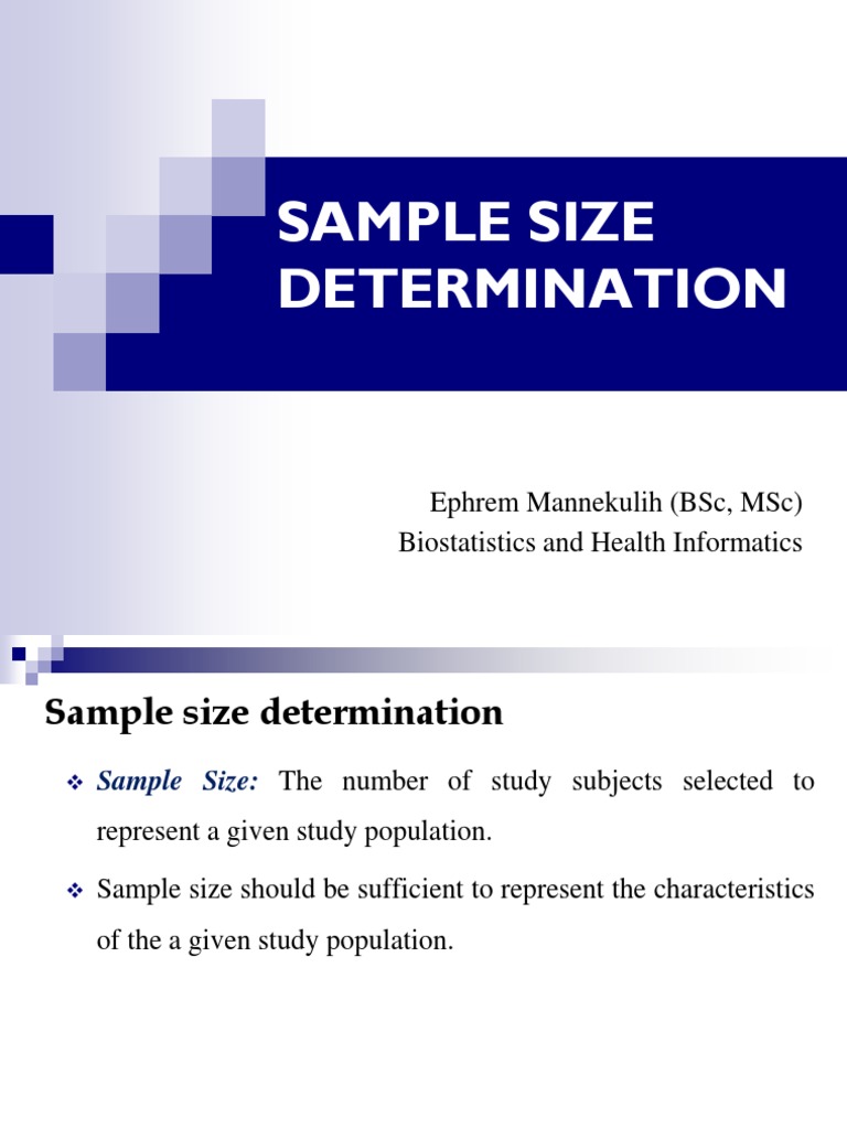 Sample Size Determination | PDF | Type I And Type Ii Errors | Sample ...
