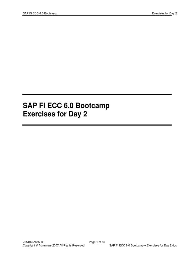 Sap Fi Bootcamp Training Exercises For Day2 | PDF | Debits And Credits ...