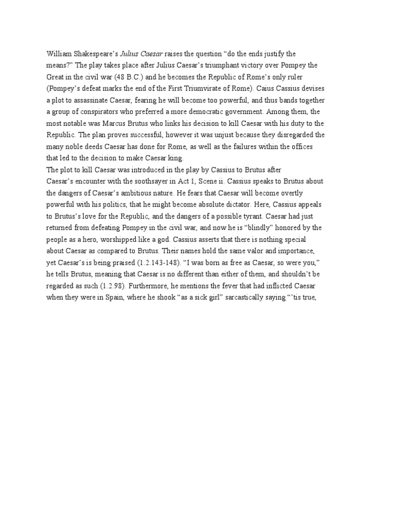 Justification of Caesar's Assassination | PDF | Julius Caesar | Roman ...