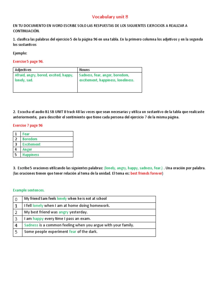 Vocabulary Unit 8 First Grade | PDF
