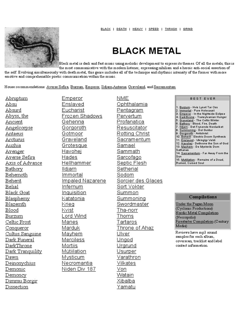 Black Metal | PDF | Heavy Metal Music | Musical Subgenres