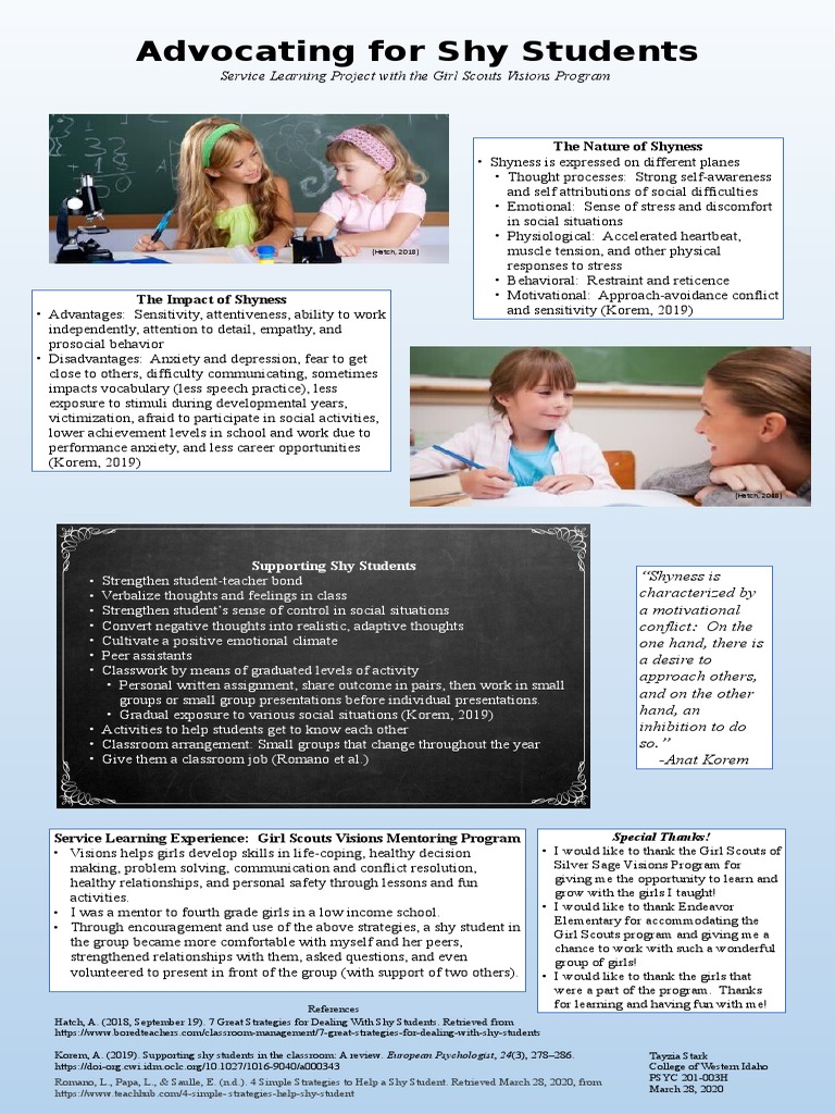 Advocating For Shy Students1 | PDF | Shyness | Motivation