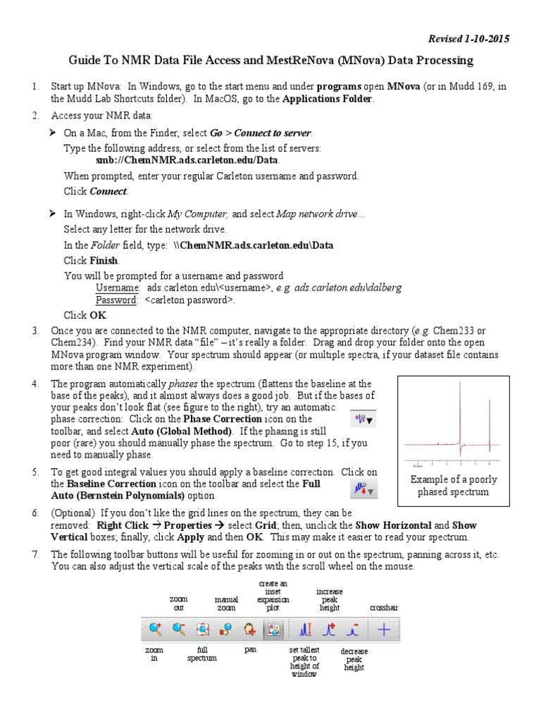 Guide To NMR Data File Access and Mestrenova (Mnova) Data Processing ...