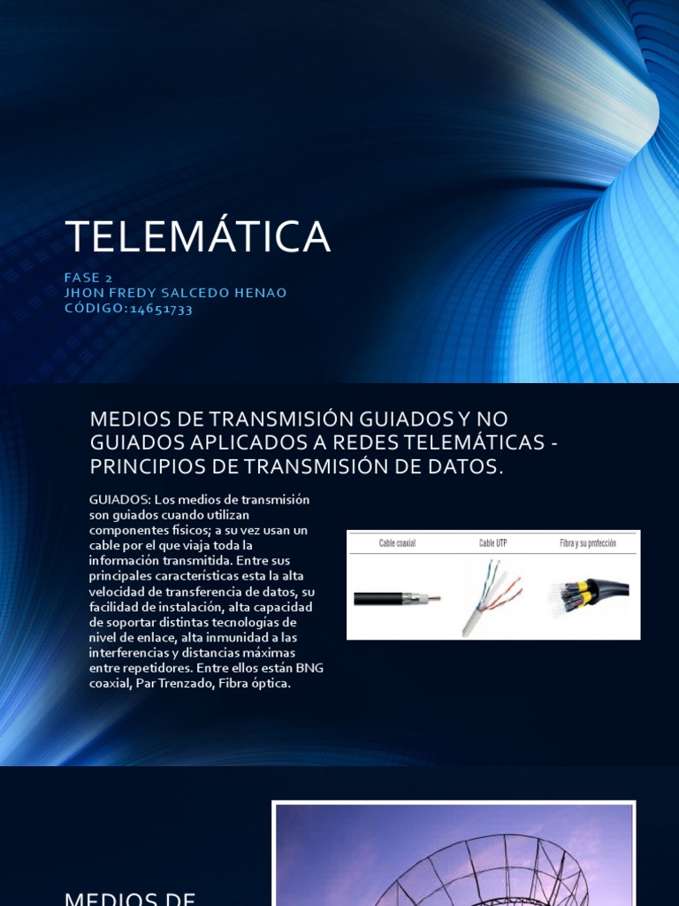 Presentacion Conceptos Telematica | PDF | Medio de transmision | Duplex (Telecomunicaciones)