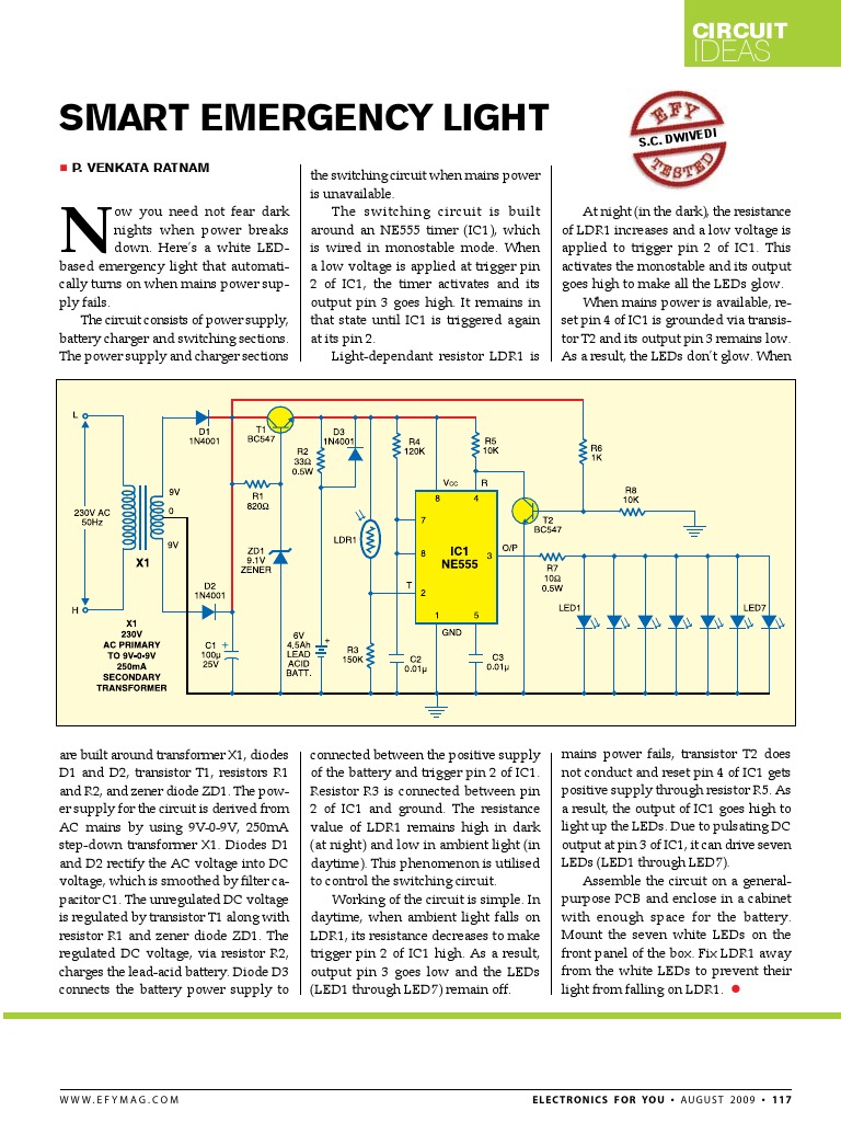 Smart Emergency Light | PDF | Electrical Equipment | Electrical Engineering