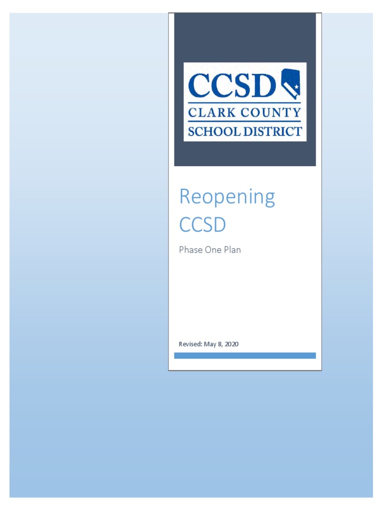 CCSD Phase One Reopening Guidelines | PDF | Occupational Safety And ...