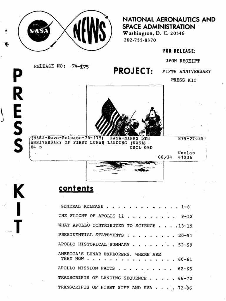 Apollo 11 5th Anniversary Press Kit | PDF | Apollo Program | Neil Armstrong