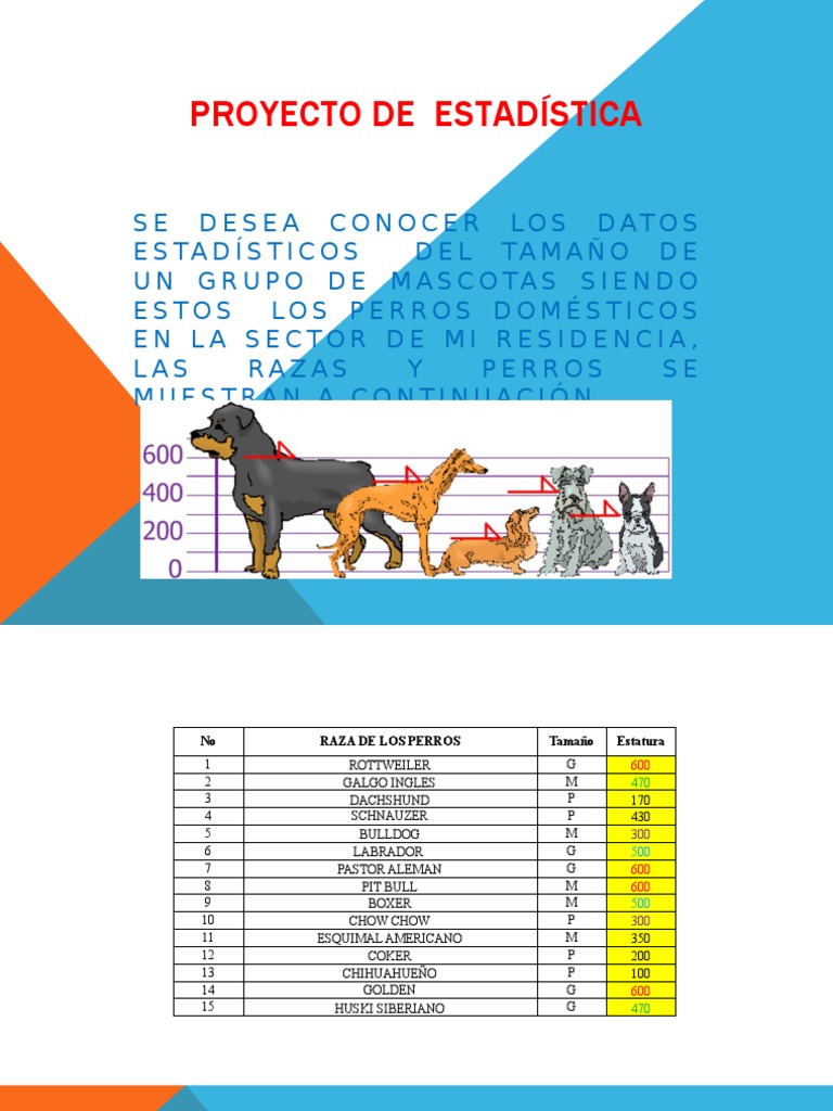 Proyecto de Estadística | PDF | Razas de perros | Perros de trabajo