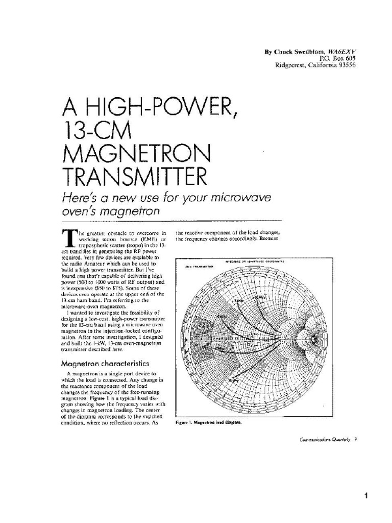 High Power 13cm Magnetron Transmitter | PDF