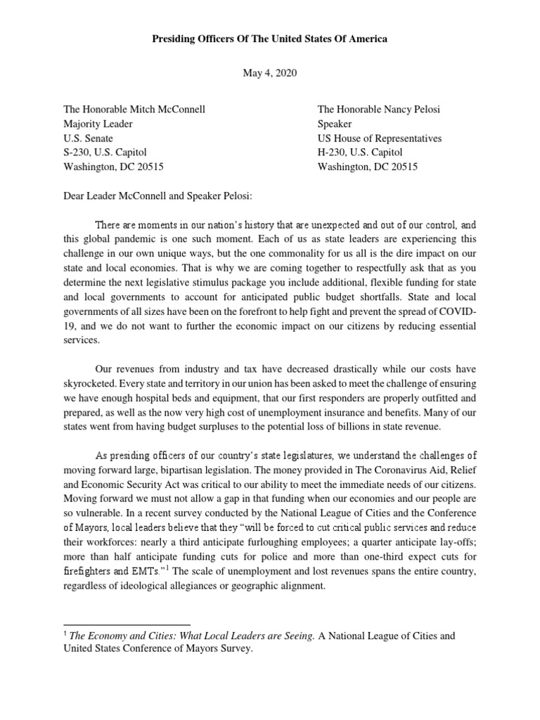 Presiding Officer Letter | PDF | Nancy Pelosi | American Recovery And ...