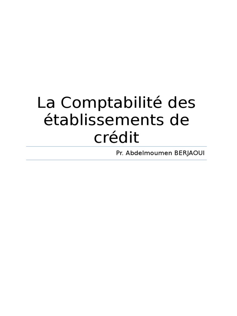 Comptabilite - Bancairecours Et Applications | PDF | Banques | Crédit
