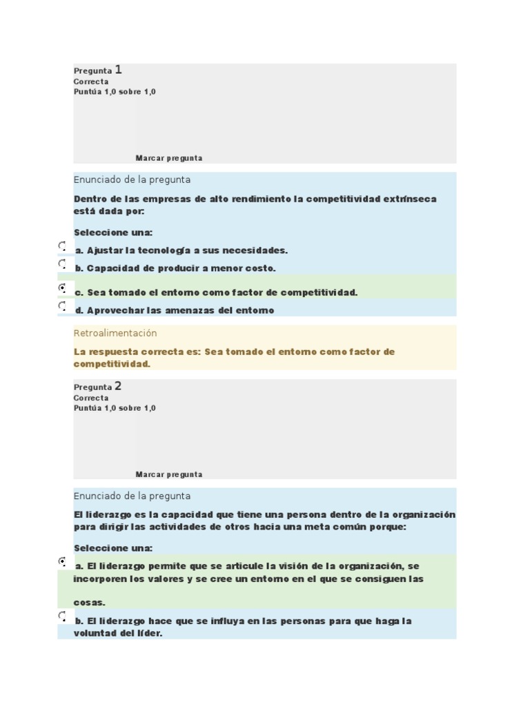 Quiz Liderazgo y Pensamiento Estrategico | PDF | Inteligencia | Liderazgo Quiz Liderazgo y Pensamiento Estrategico | PDF | Inteligencia | Liderazgo