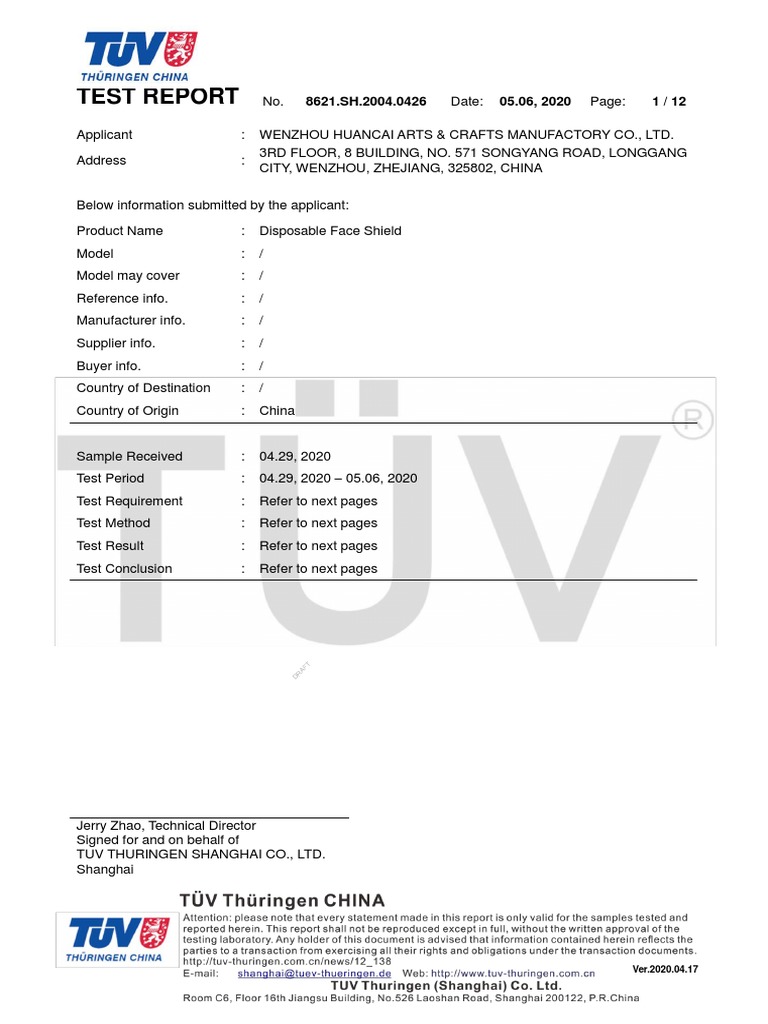Test Report Face Shield | PDF | Lead | Oxide