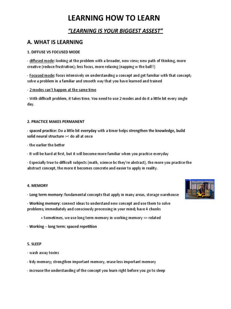 LEARNING HOW TO LEARN: KEY TAKEAWAYS | PDF | Working Memory | Memory