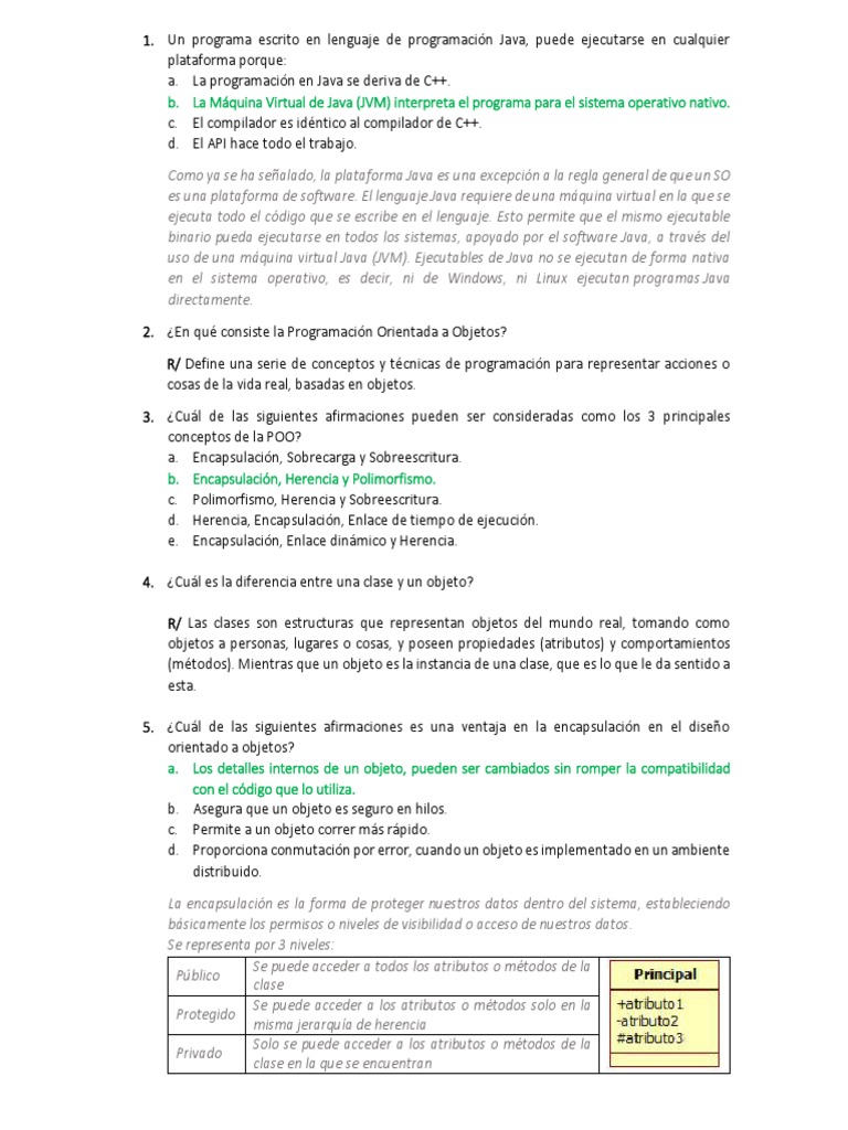 Prueba Escrita Java y POO | PDF | Java (lenguaje de programación) | Objeto (informática)