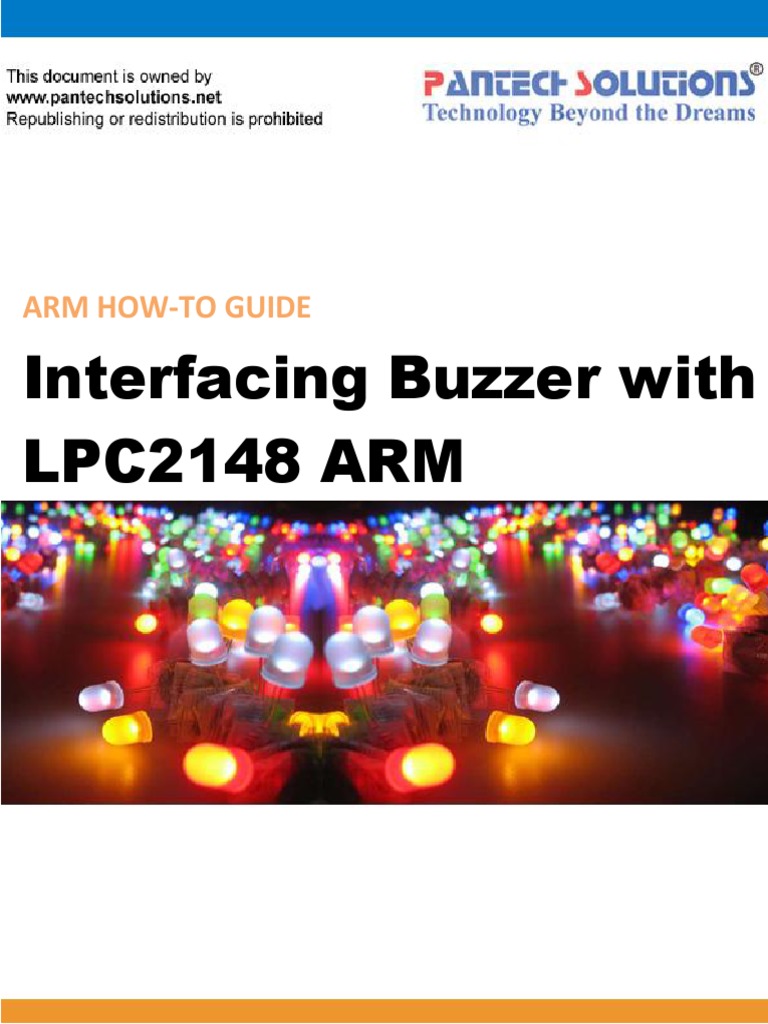 Interfacing Buzzer With LPC2148 ARM: Arm How-To Guide | PDF | Microcontroller | Computer Engineering