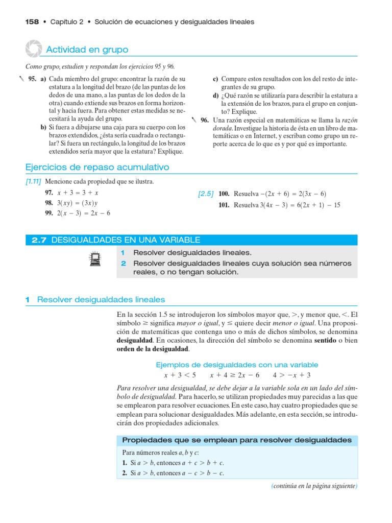 Inecuaciones o Desigualdades | PDF | Desigualdad (Matemáticas) | Ecuaciones