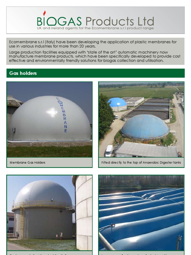 BioGas Products Brochure | PDF | Anaerobic Digestion | Biogas