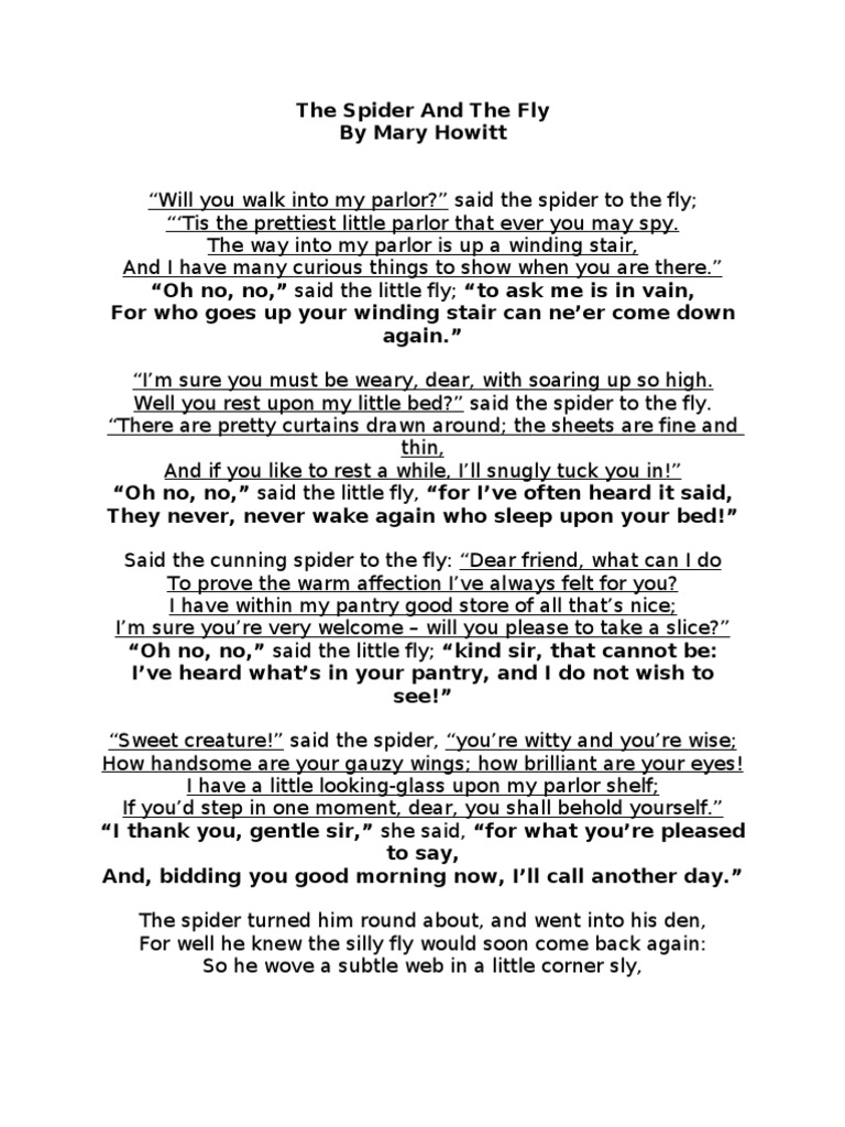 The Spider and The Fly | PDF