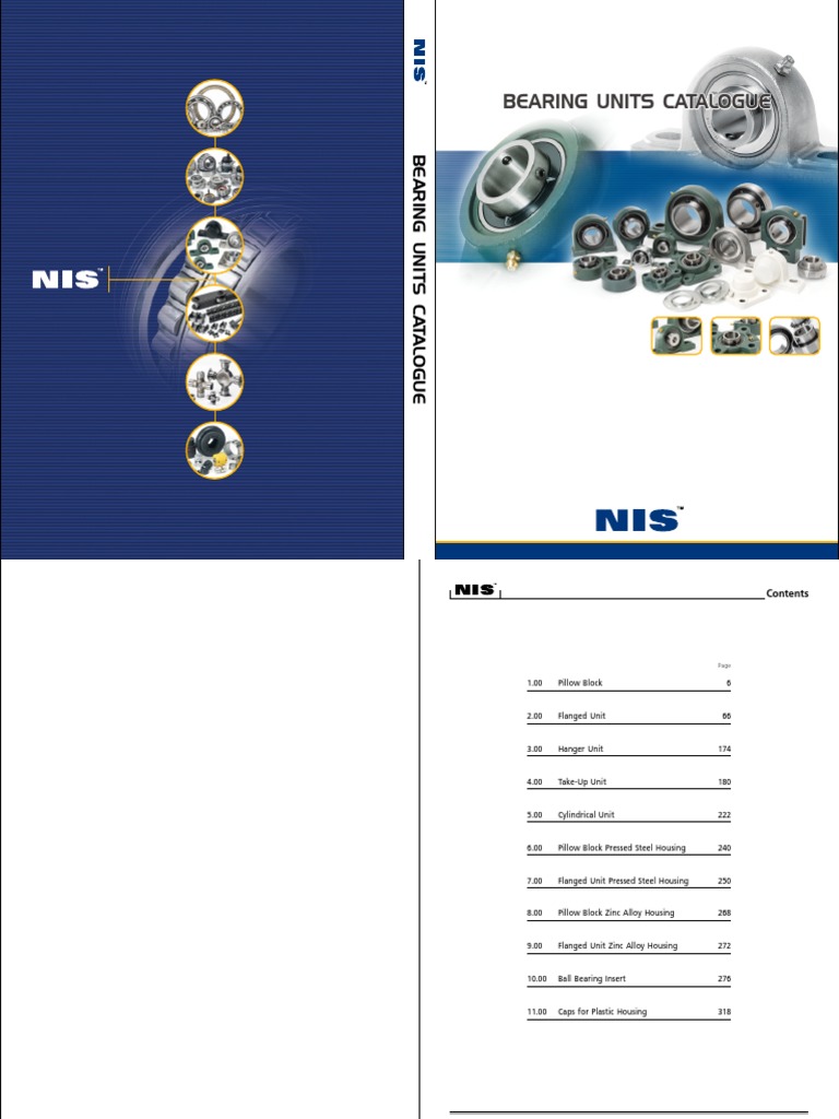 NIS Bearing Units Catalogue PDF | Download Free PDF | Bearing ...