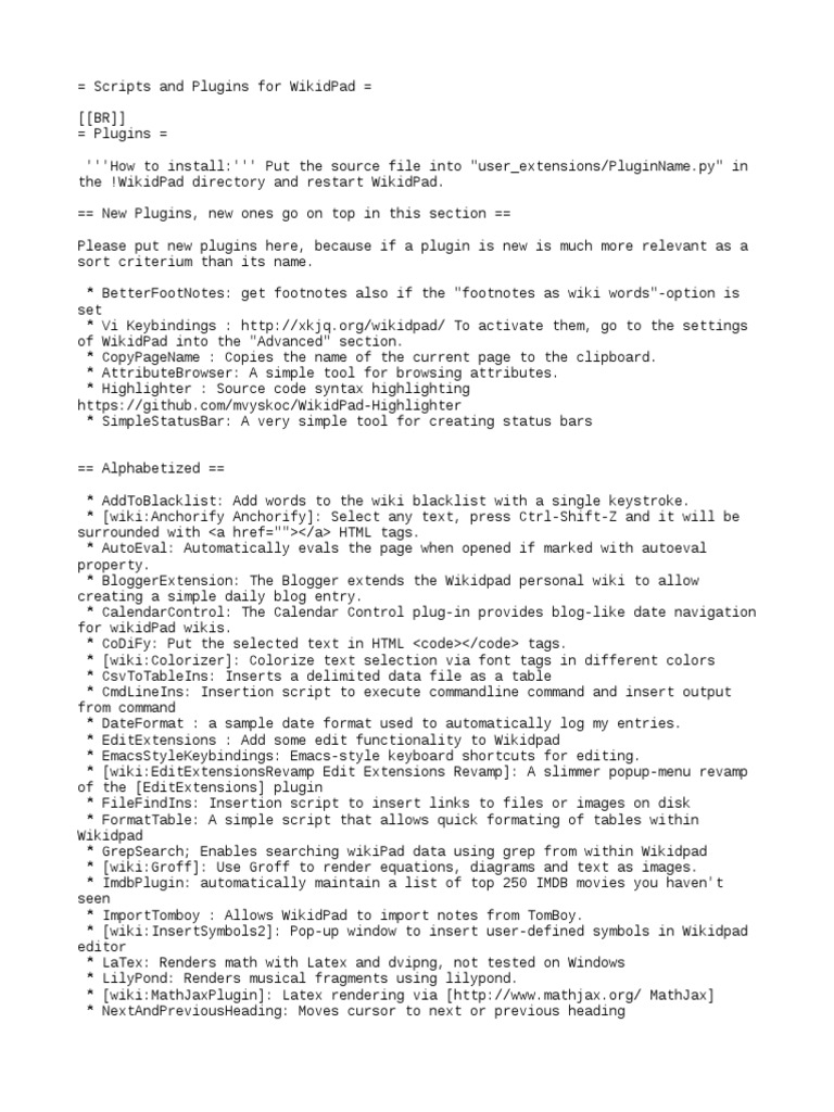 List of User Scripts | PDF | Wiki | Plug In (Computing)