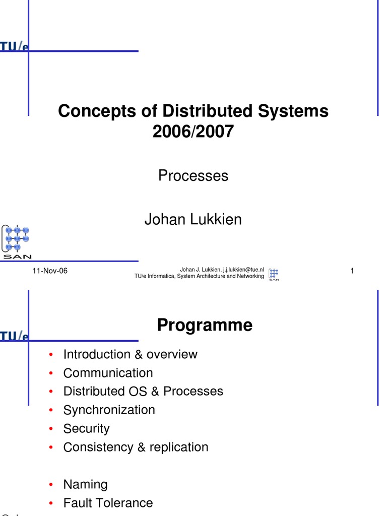Concepts of Distributed Systems 2006/2007: Processes | PDF | Thread ...