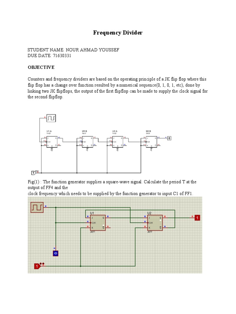 JK Flip Flop Frequency Divider Design | PDF | Electronic Circuits ...