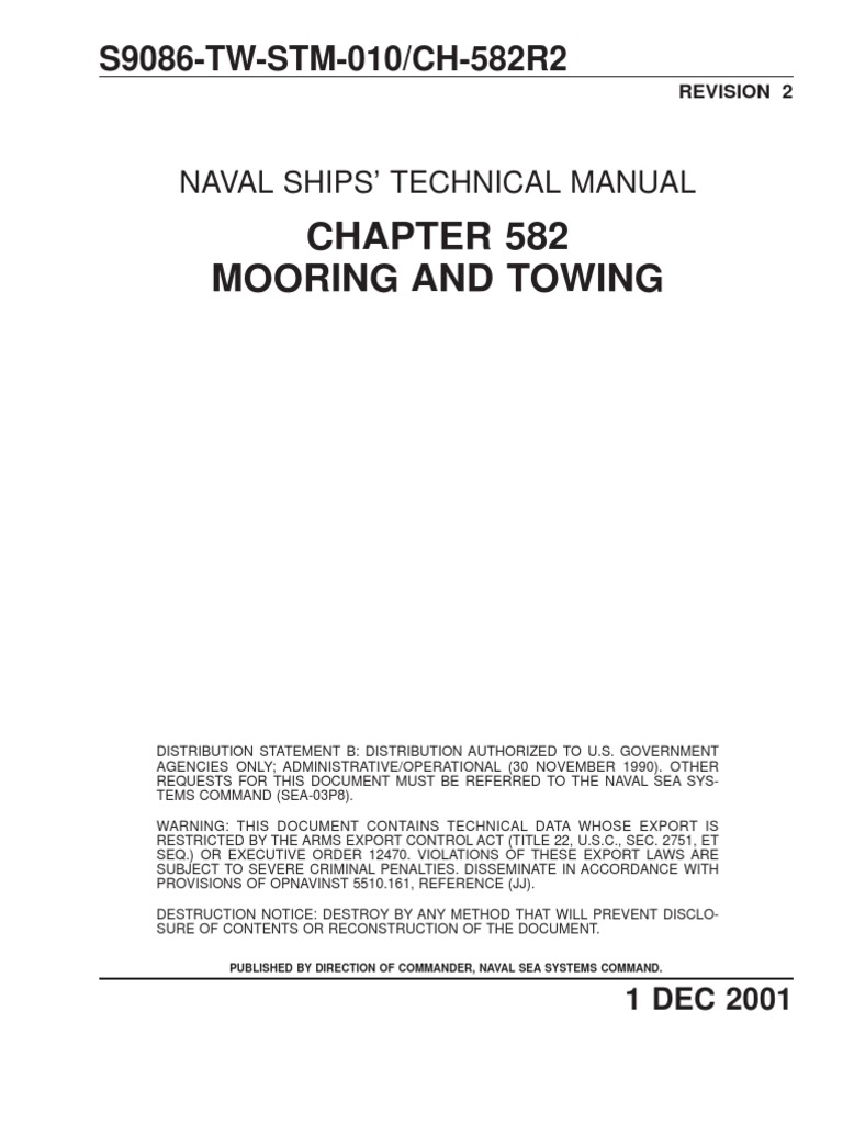 NSTM Chapter 582 Mooring Towing | PDF | Rope | Ships