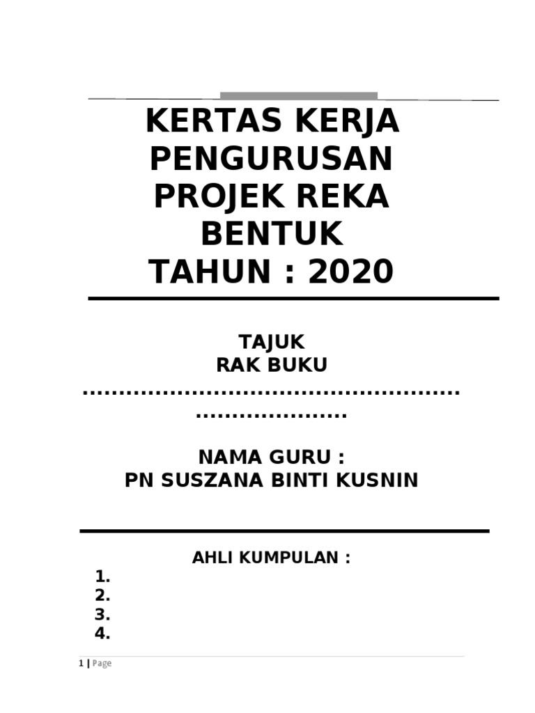 Kertas Kerja RBT Rak Buku | PDF