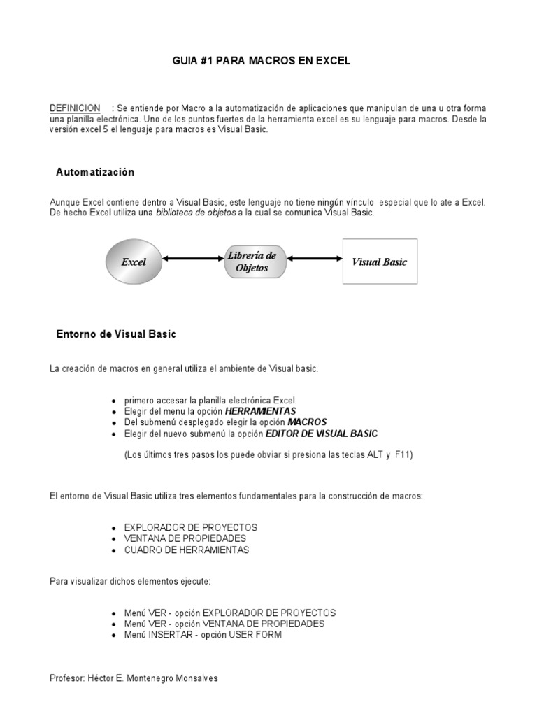 GUIA 1 DE MACROS Hector Montenegro | PDF | Microsoft Excel | Macro ...