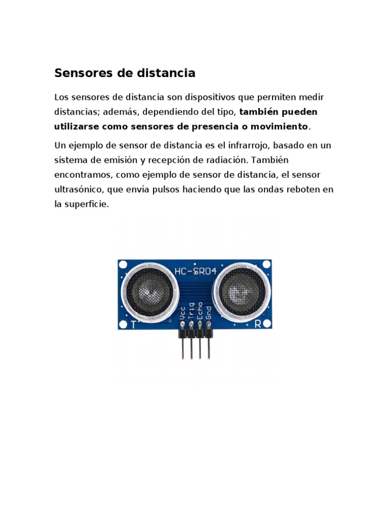 Ejemplos de Sensores de Distancia | PDF
