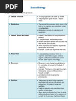 Grade 9 Biology Overview and Notes | PDF