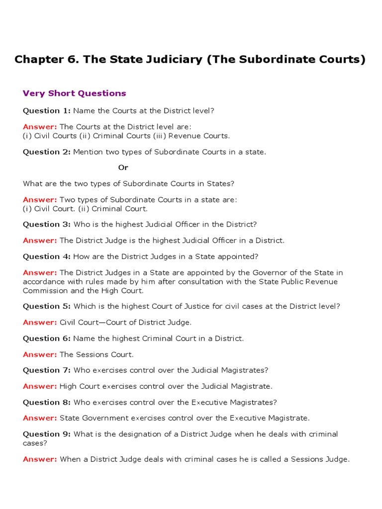 Overview of State Subordinate Courts | PDF | Magistrate | Judge