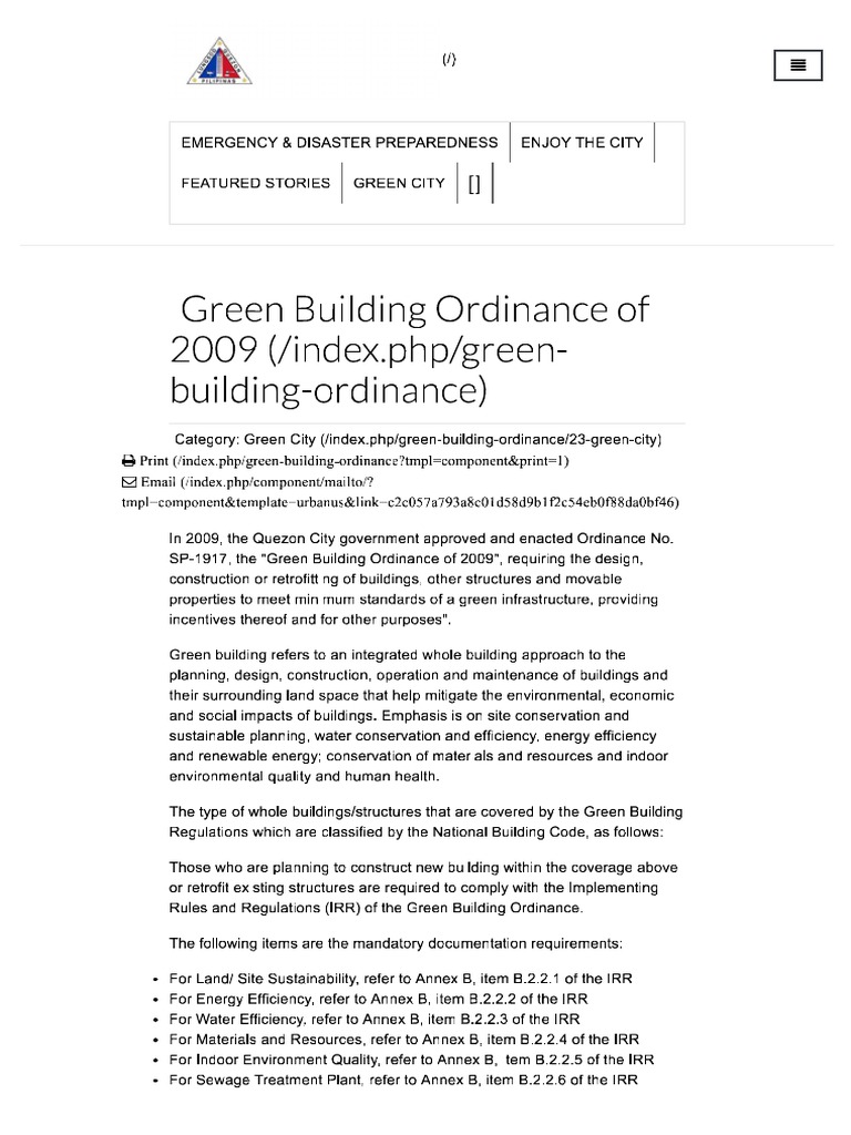 QC SP1917 Green Building Ordinance PDF | PDF