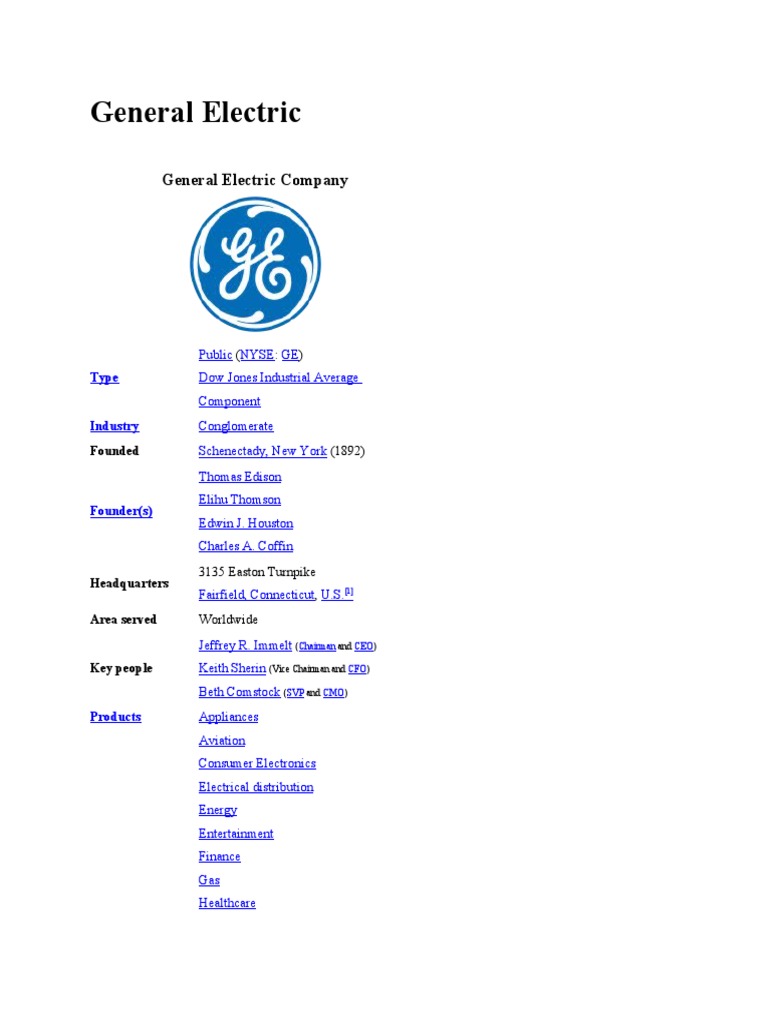 General Electric | PDF | General Electric | Nbc Universal