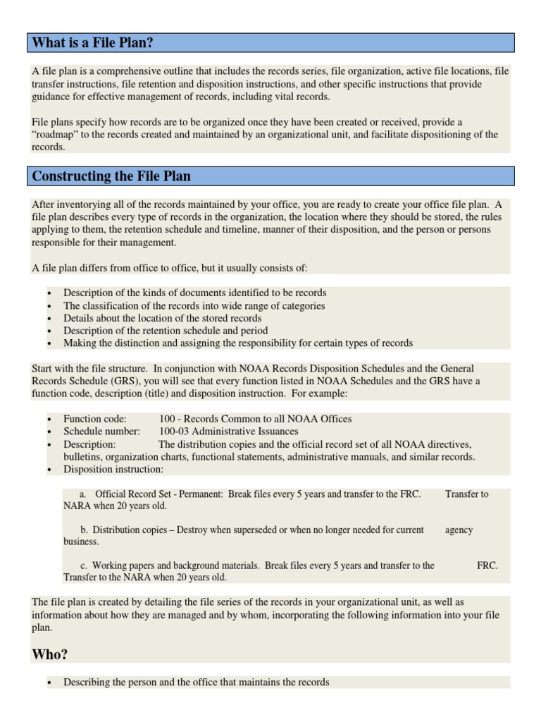 What Is A File Plan | PDF | National Archives And Records ...