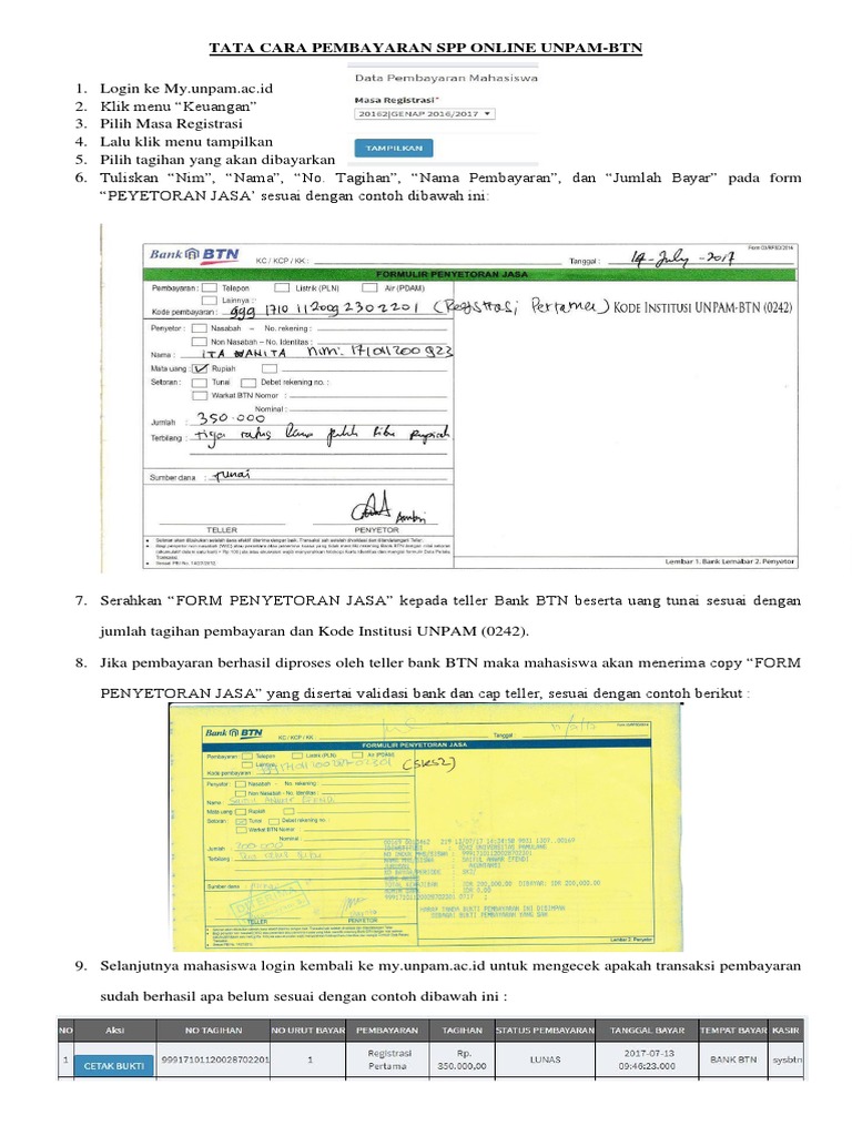Tata Cara Pembayaran Online BTN | PDF