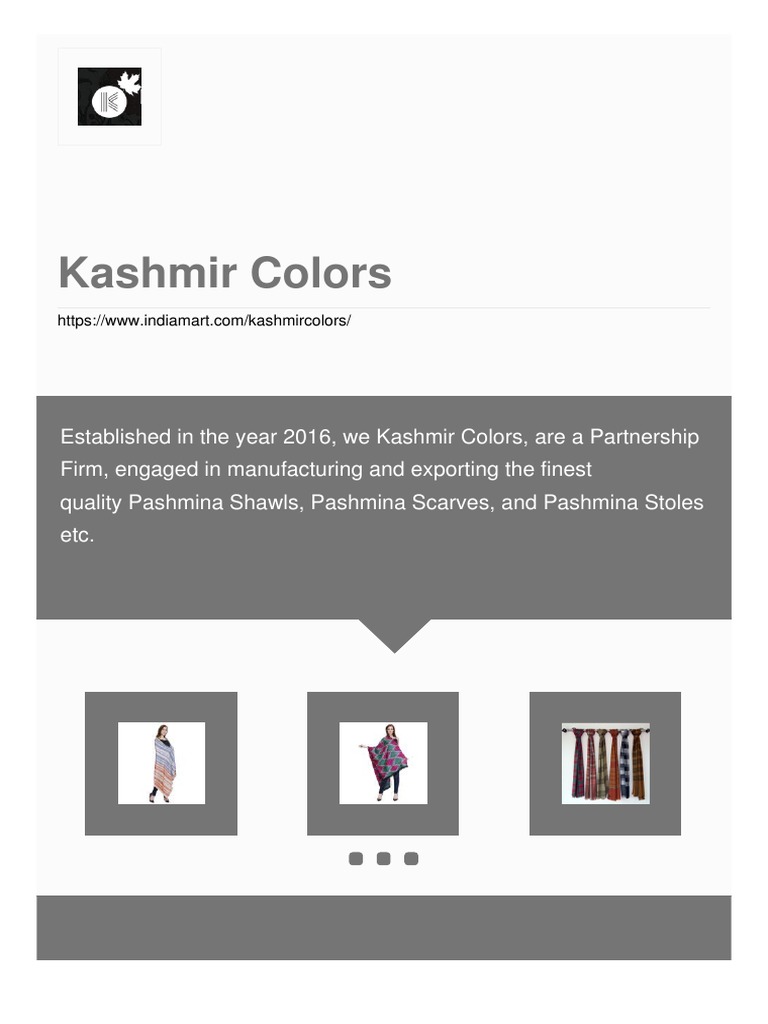 Kashmir Colors | PDF | Animal Hair Products | Woven Fabrics