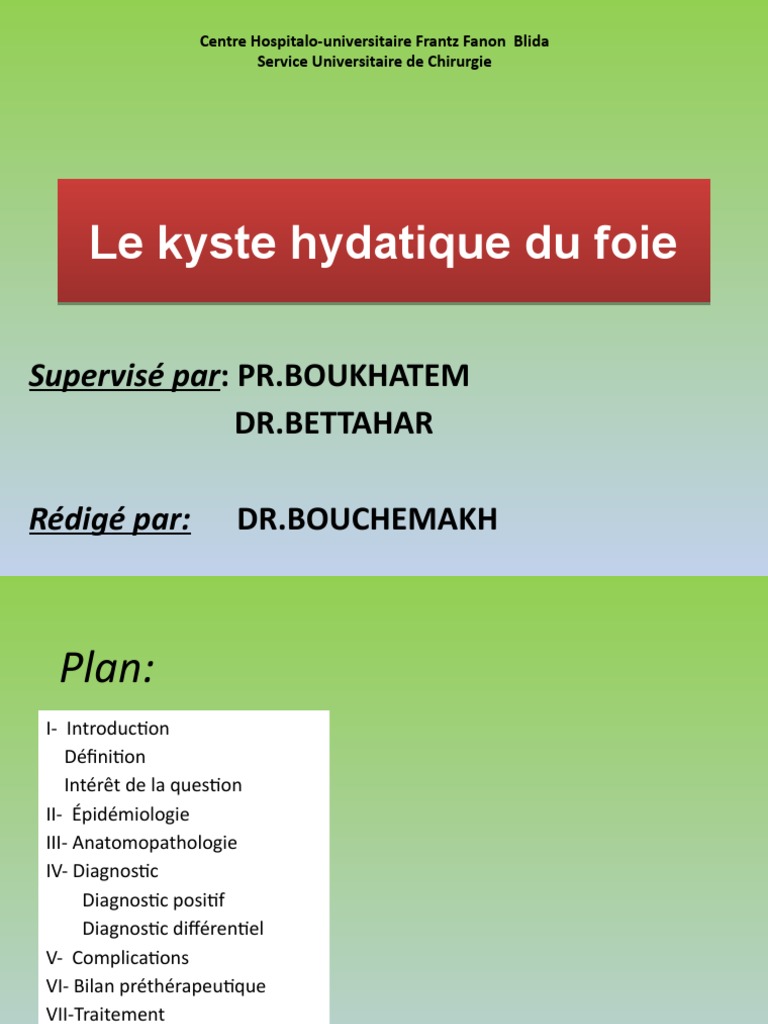 Kyste hydatique du foie : classification et traitement | PDF ...