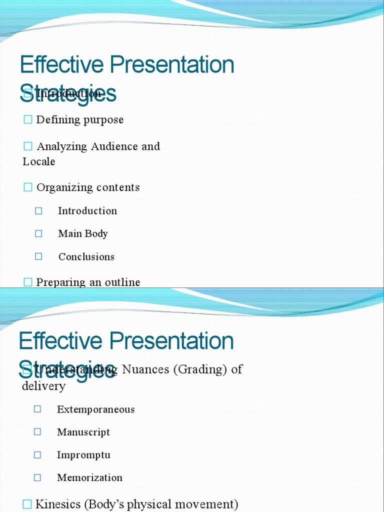 Module 3 - Effective Presentation Stategies | PDF | Nonverbal ...