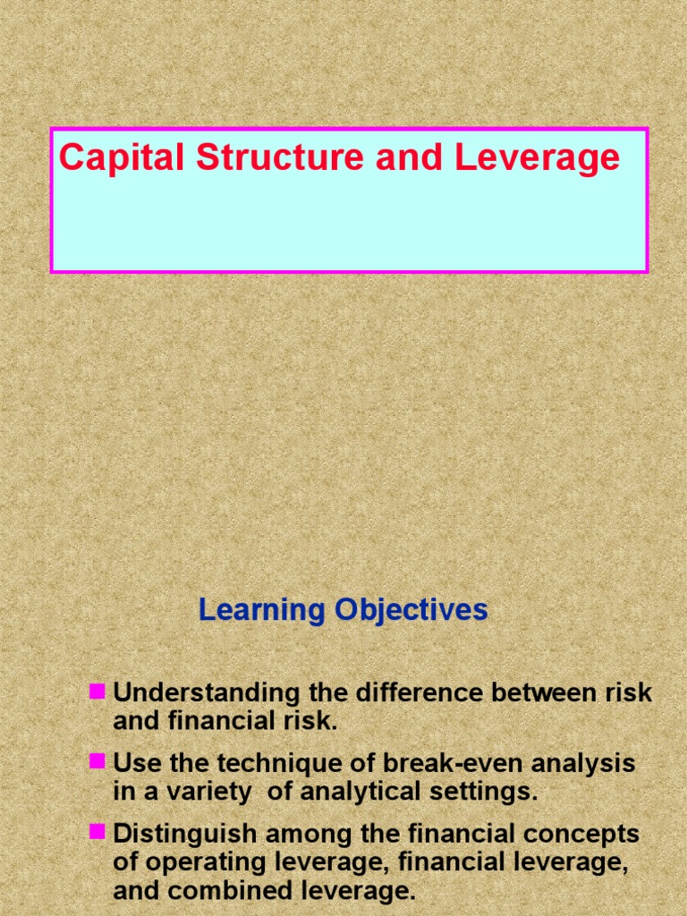 Capital Structure and Leverage | PDF | Capital Structure | Leverage ...