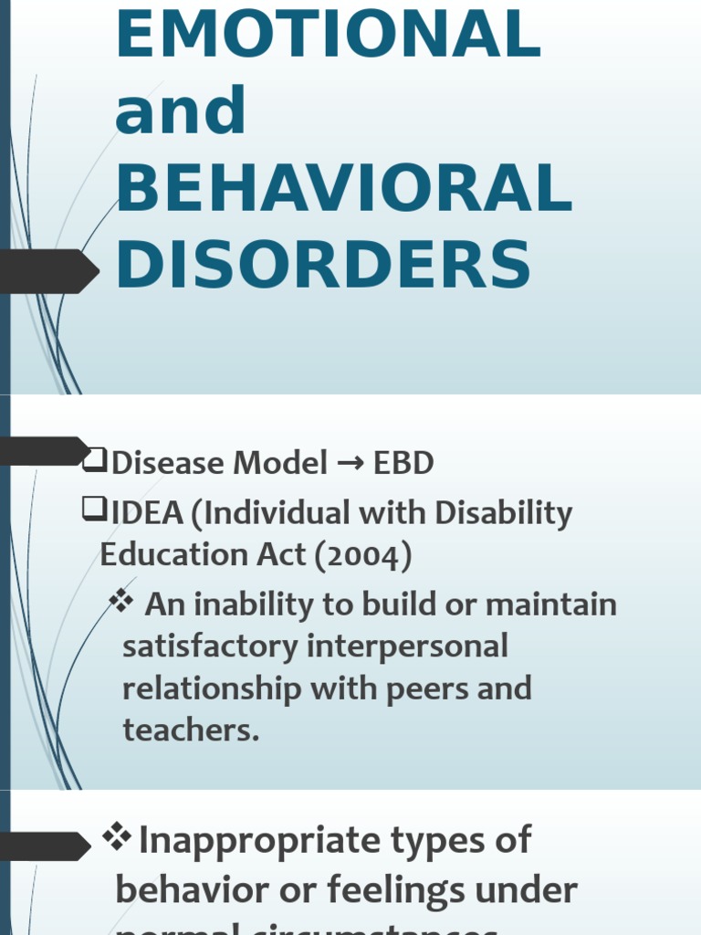 EMOTIONAL and BEHAVIORAL DISORDERS | PDF | Self-Improvement