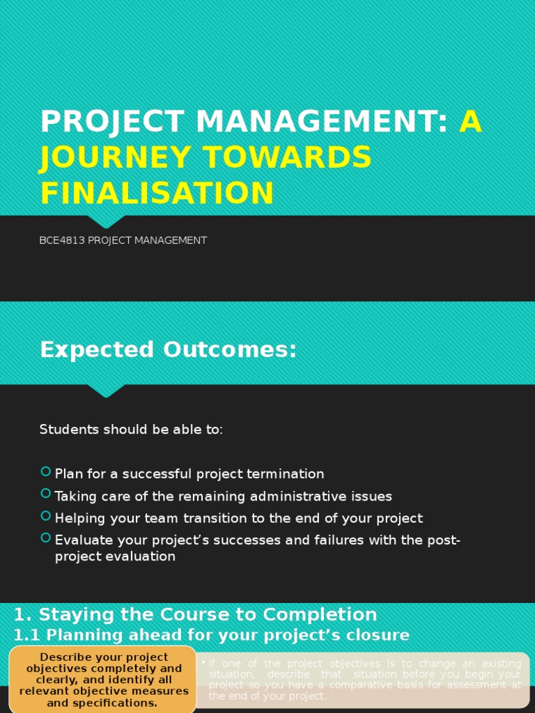 Project Management - A Journey Towards Finalisation | PDF | Project ...