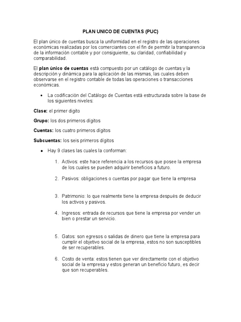 Plan Unico de Cuentas Actividad 3 | PDF | Contabilidad | Compartir (Finanzas)