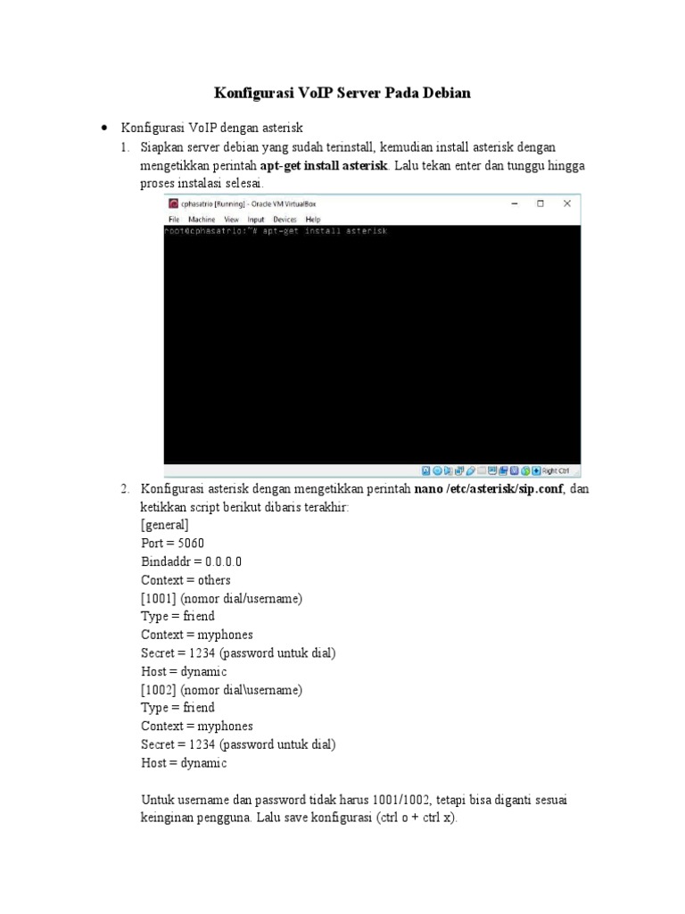 Contoh Konfigurasi Voip Dengan Asterix Debian 2 | PDF