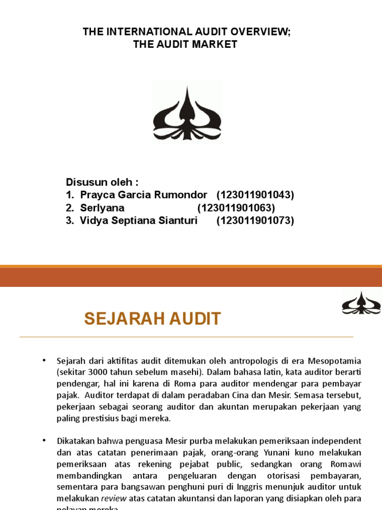 Kelompok 1 - Sejarah & International Audit (Pemeriksaan Audit Lanjutan ...